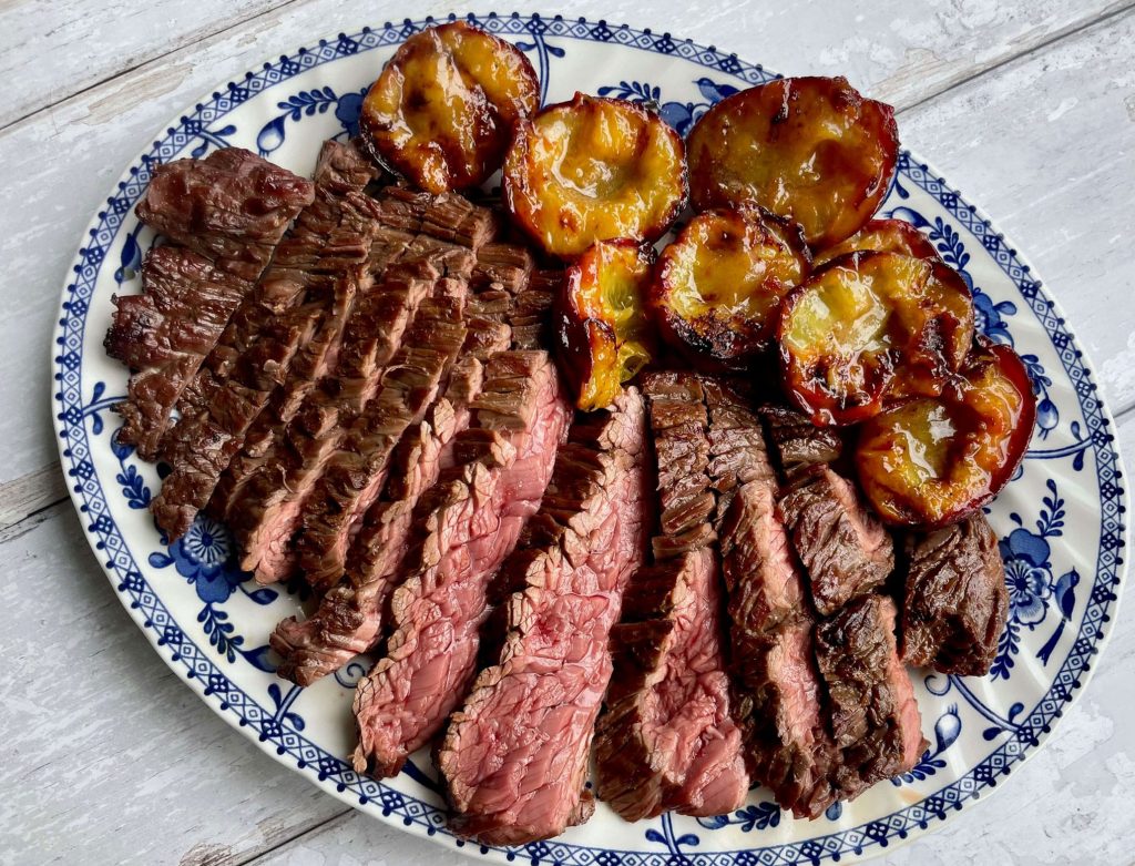Recipe: Bavette with Grilled Ginger and Five Spice Plums