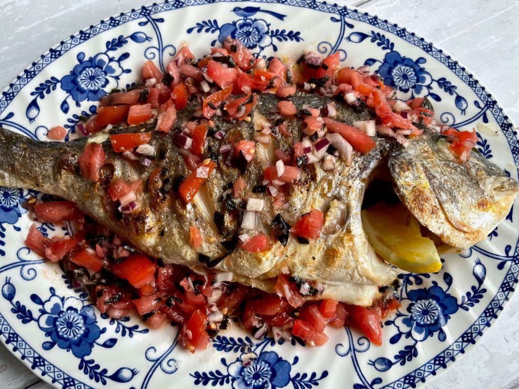 Recipe: Grilled Bream with Tomato and Seaweed Salsa