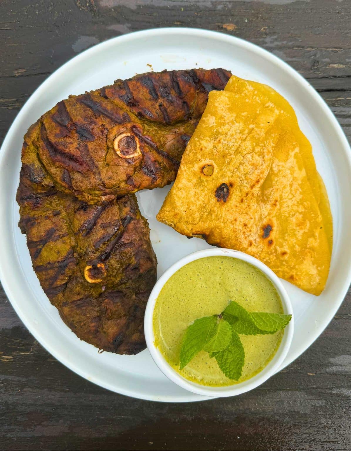 Grilled Masala Lamb Chops Recipe with Mint Chutney and Roti Recipe ...